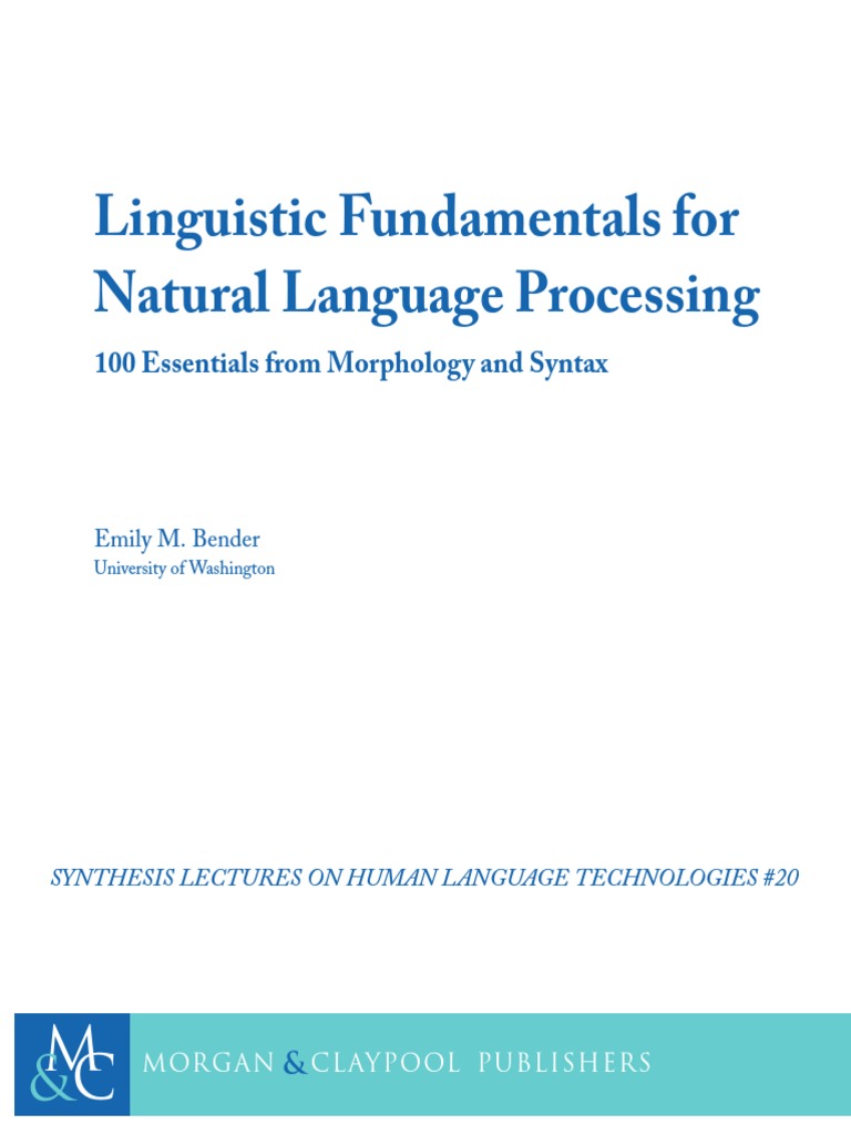 Emily M. Bender - Linguistic Fundamentals For Natural Language ...