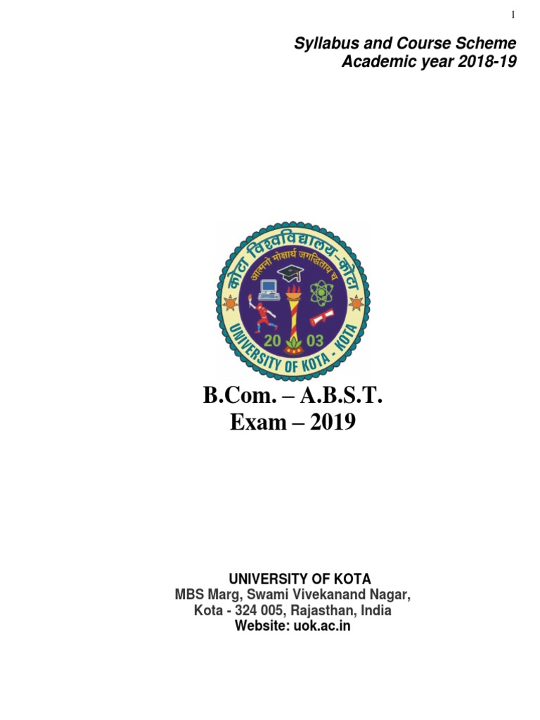 B.Com. ABST Syllabus 2018-19 | PDF | Regression Analysis | Audit