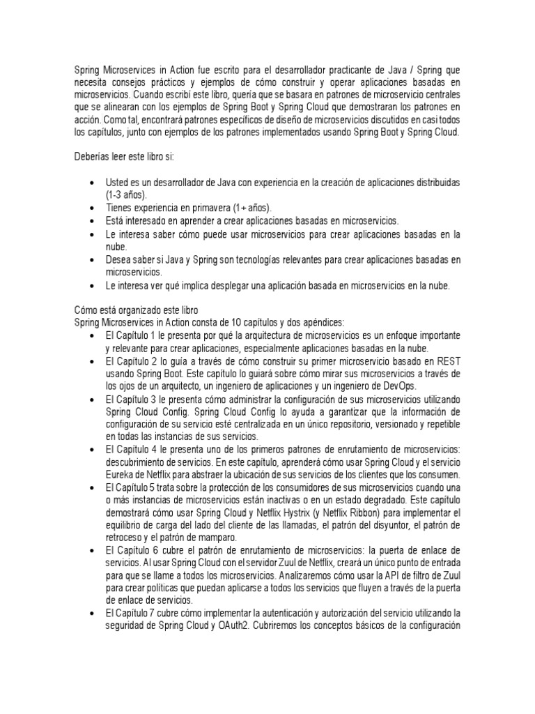 Spring Microservices In Action Pdf Spring Framework Computación 