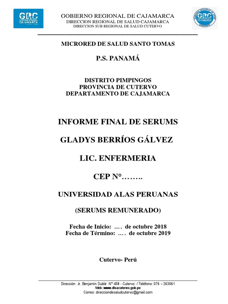 Modelo Portada Informe | PDF