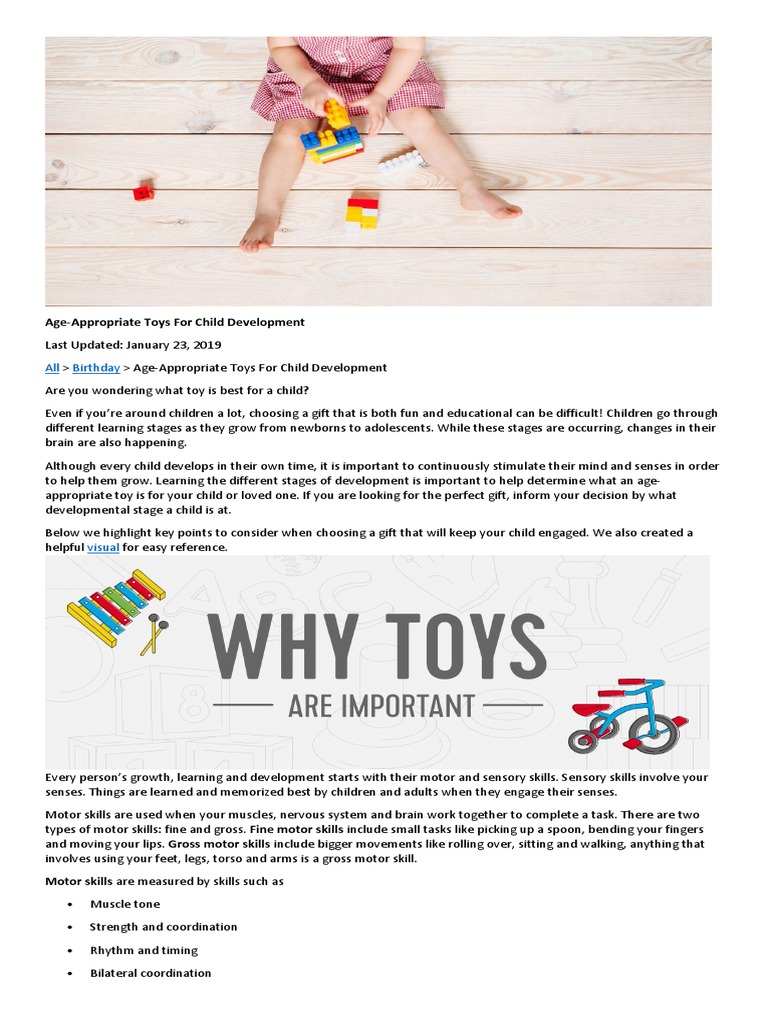 Age Appropriate Toys | PDF | Toys | Child Development