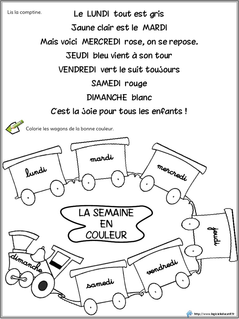 Comptine des Jours en Couleurs | PDF