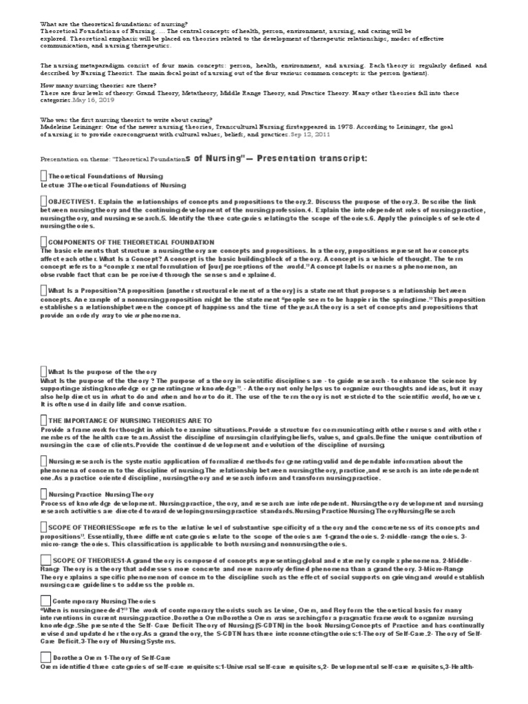 TFN Notes 1 | PDF | Theory | Science