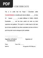Acknowledgement..certificate FOR PROJECT | PDF
