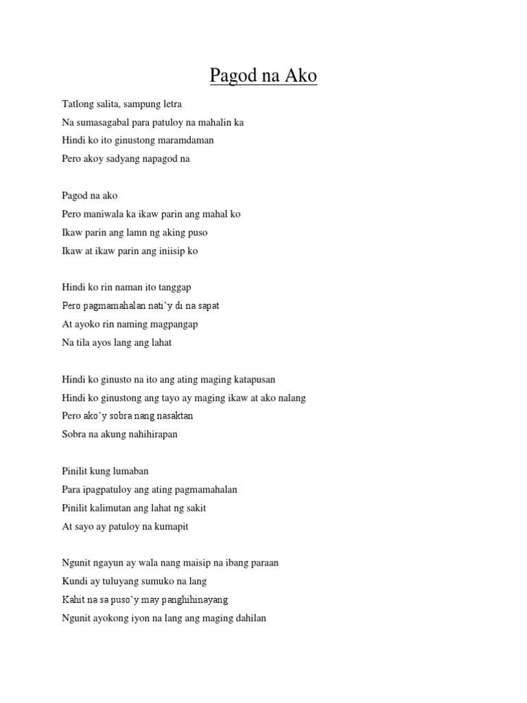 Pagod Na Ako | PDF