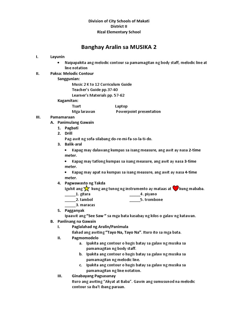 2nd Qtr-Observation-MUSIC | PDF