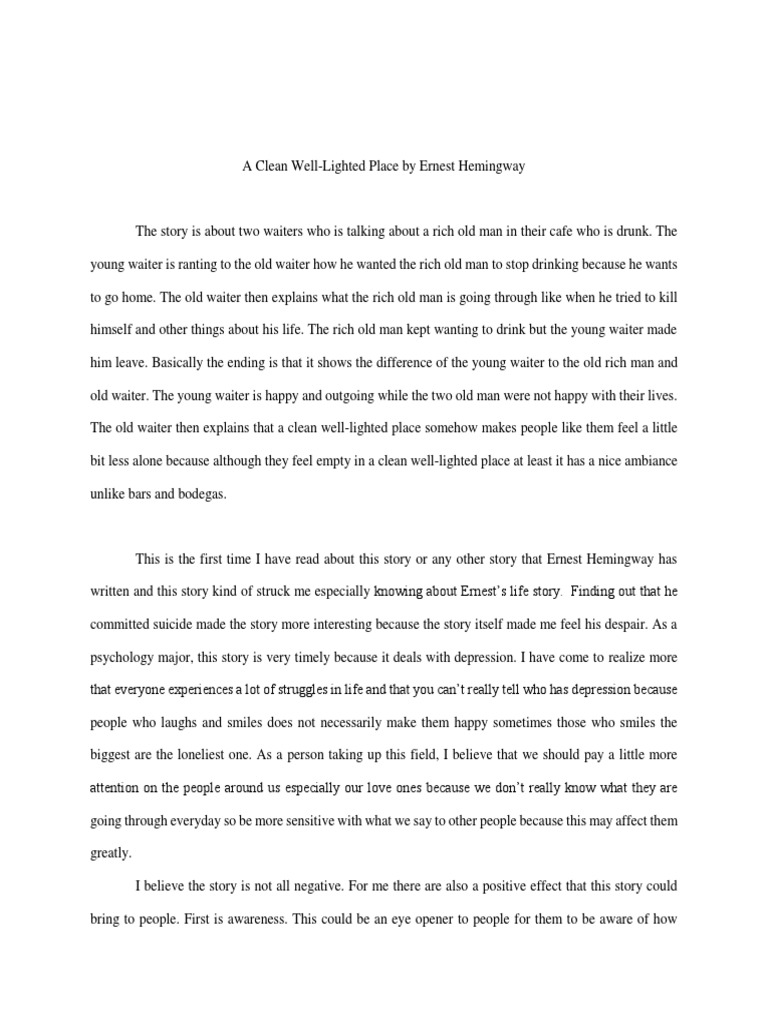 A Clean Well-Lighted Place | PDF | Depression (Mood) | Feeling