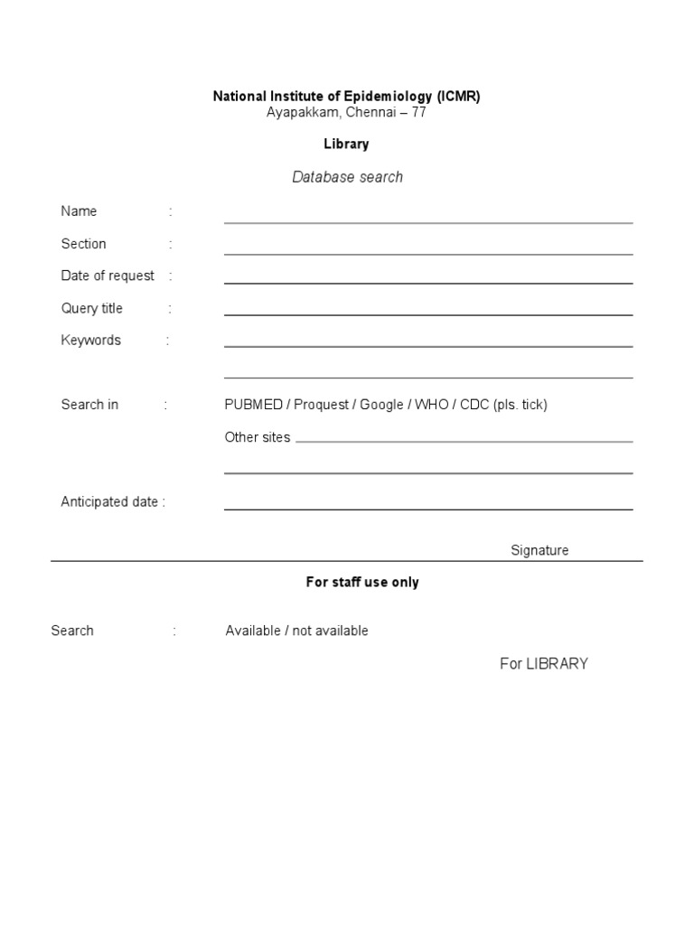 Database Search Form 23 PDF | PDF