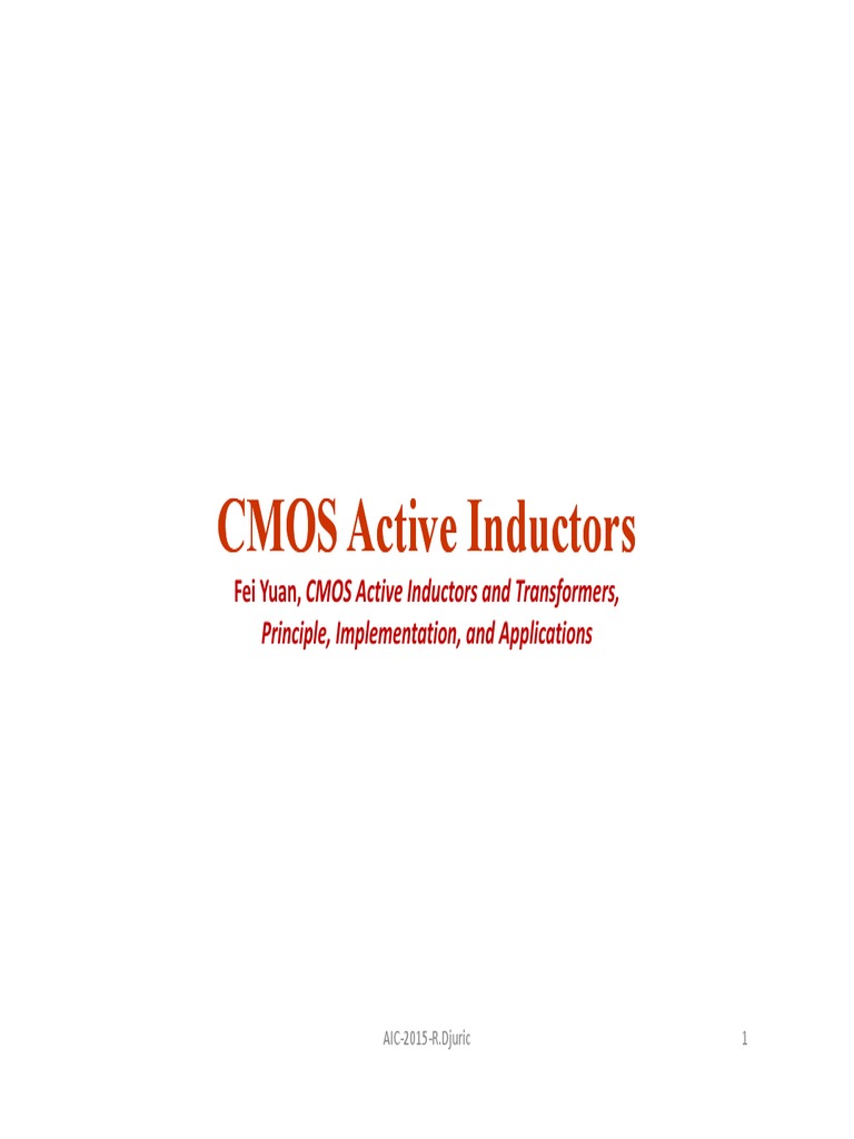 CMOS Active Inductor | PDF | Inductor | Electrical Impedance