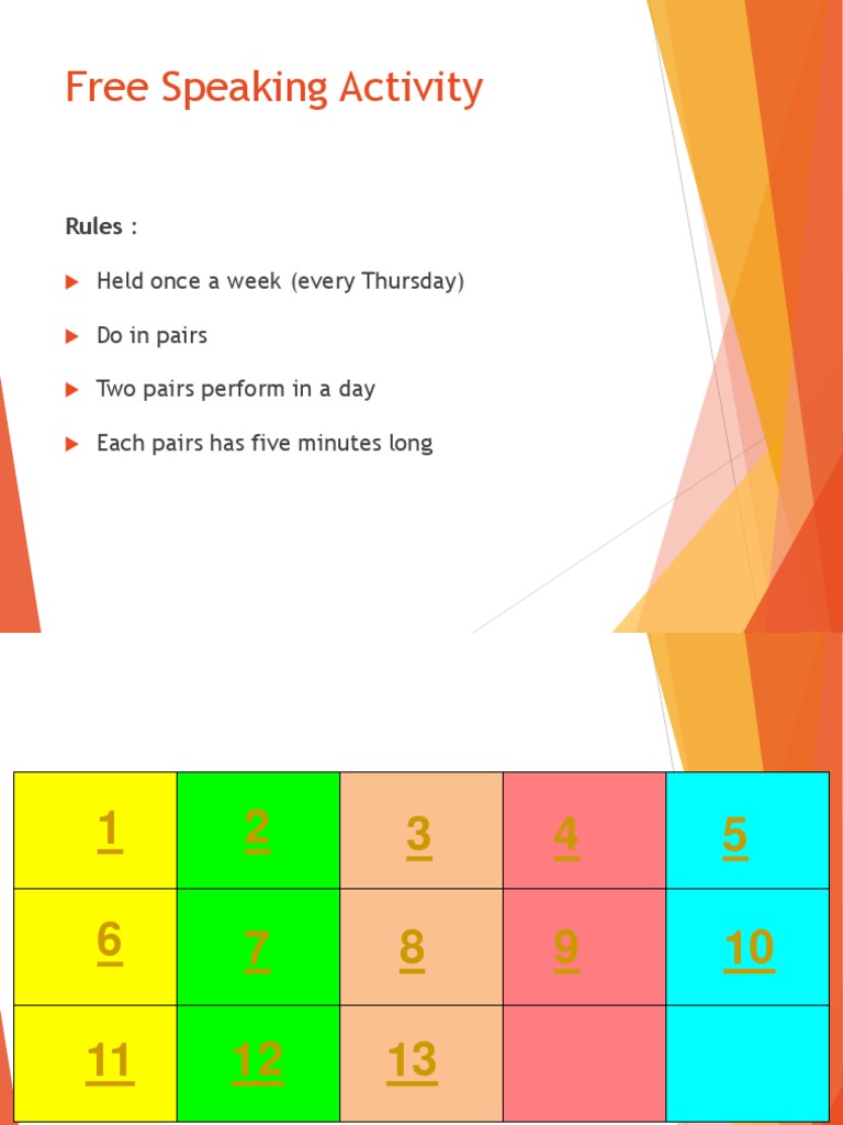 Free Talking Activity | PDF