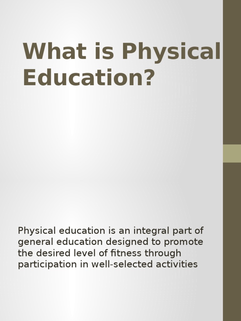 Promoting Fitness Through Physical Education: An Overview of the ...