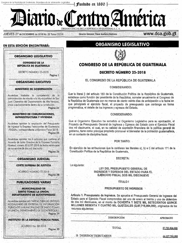 Ley Del Presupuesto General de Ingresos y Egresos Del Estado para El ...