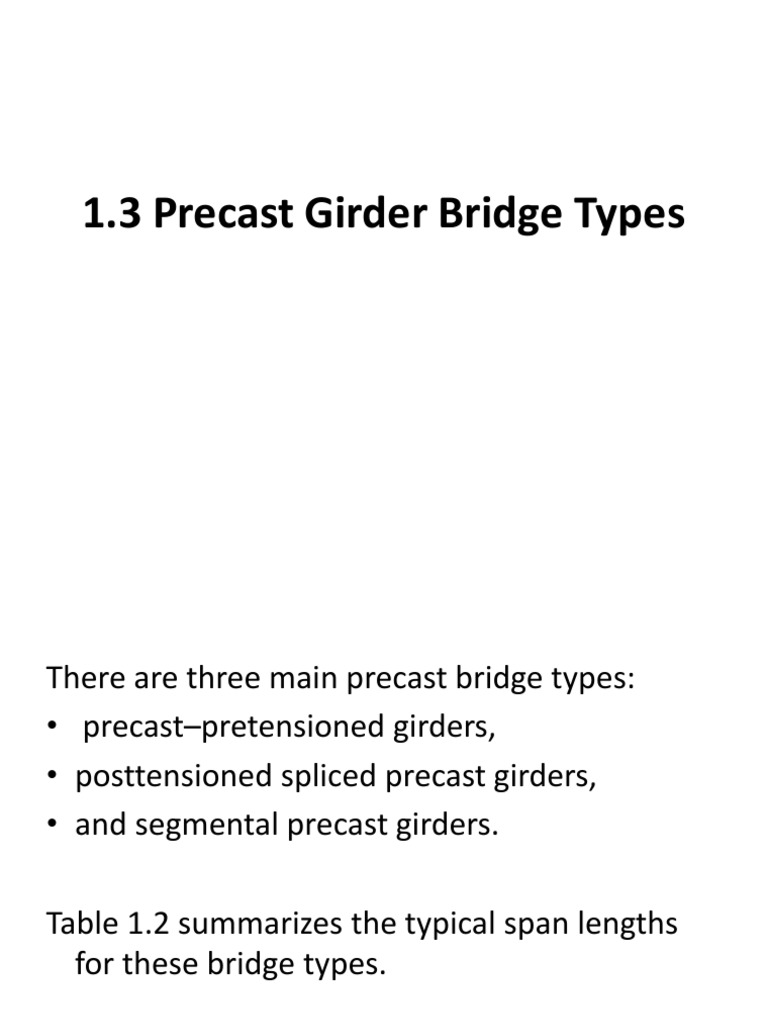 Precast Girder Bridge Types Overview | PDF | Precast Concrete ...