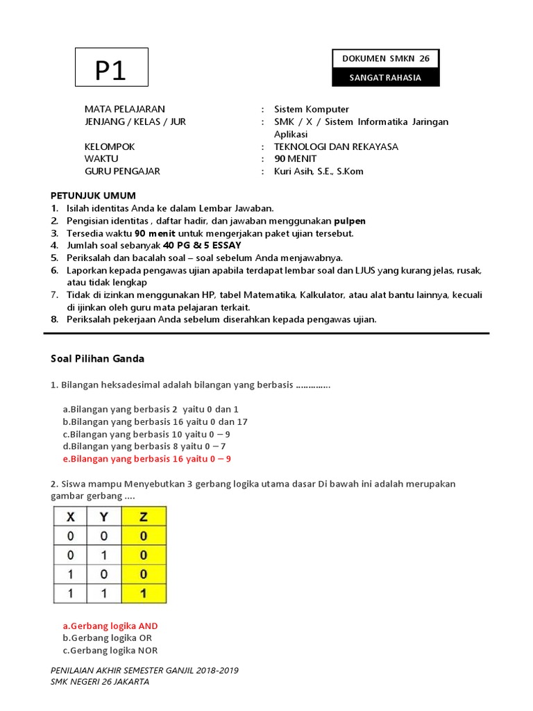 Soal Ulangan SISKOM | PDF