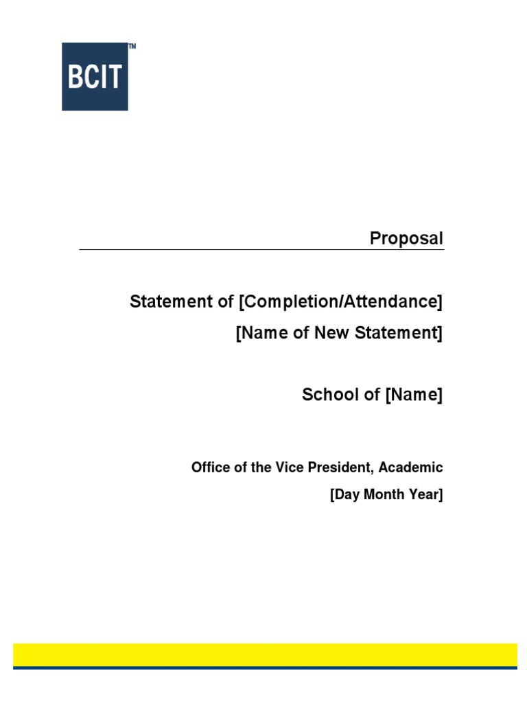 Proposal for Completion Statement Template | PDF | Business
