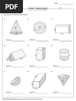 Grade 7 Volume and Surface Area Worksheet | PDF | Volume | Physics