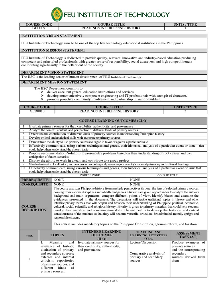 Institute of Technology: Course Code Course Title | PDF | Primary ...