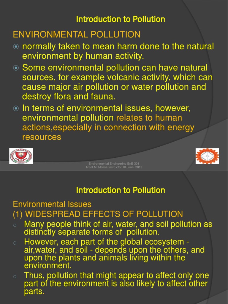 Lecture 2 Introduction To Pollution | PDF | Ecology | Air Pollution