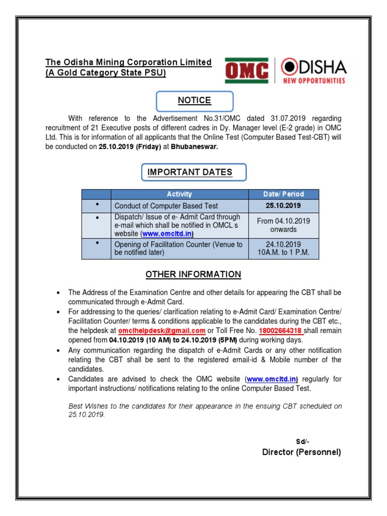 The Odisha Mining Corporation Limited (A Gold Category State PSU ...