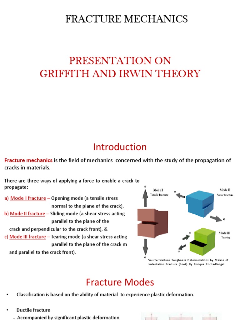 Fracture Mechanics: Presentation On Griffith and Irwin Theory | PDF ...