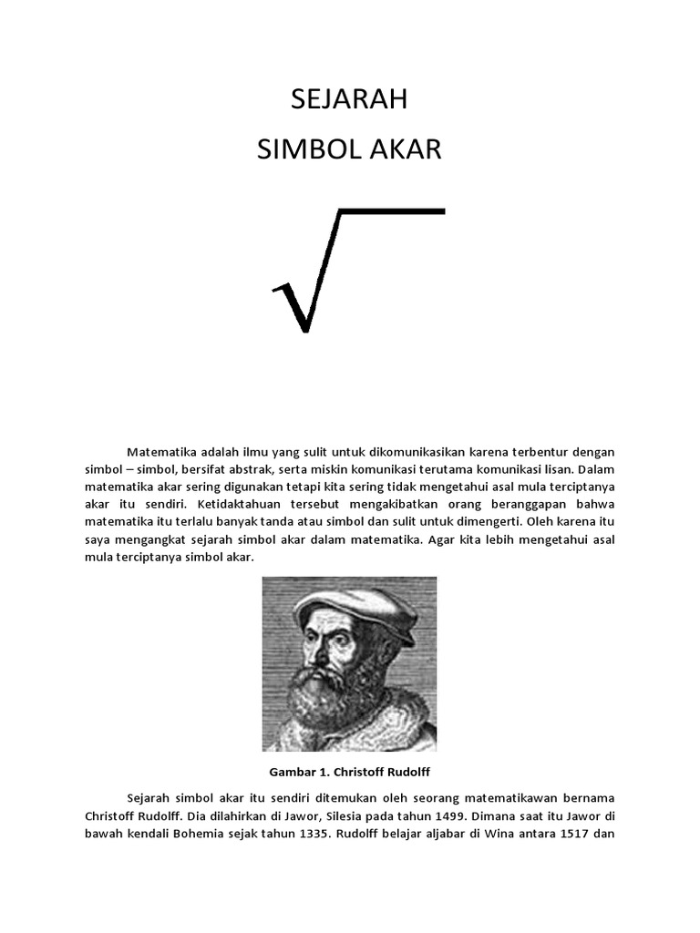 Sejarah Simbol Akar dalam Matematika | PDF | Kajian Bahasa Asing