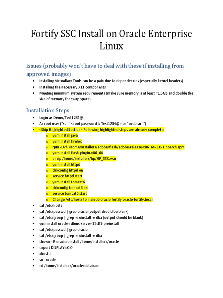 Fortify Install | PDF | Oracle Database | Oracle Corporation Fortify Install | PDF | Oracle Database | Oracle Corporation