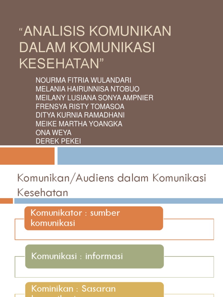 Analisis Komunikan Dalam Komunikasi Kesehatan | PDF