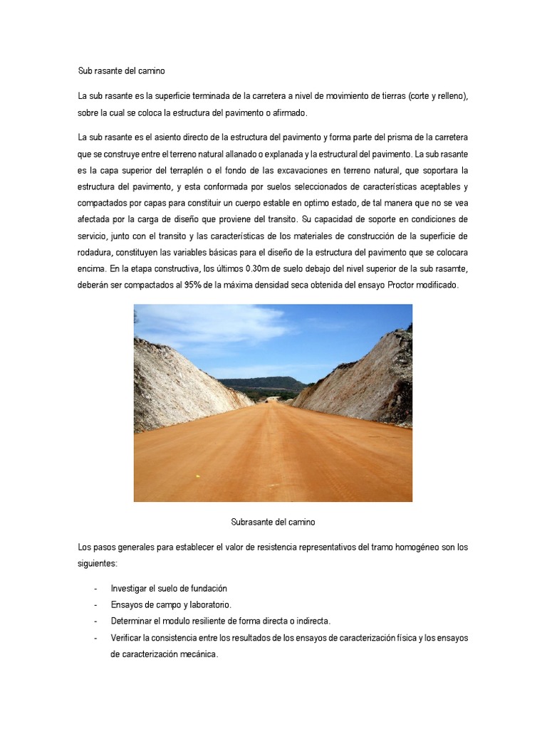 Sub Rasante Del Camino | PDF | La carretera | Geología