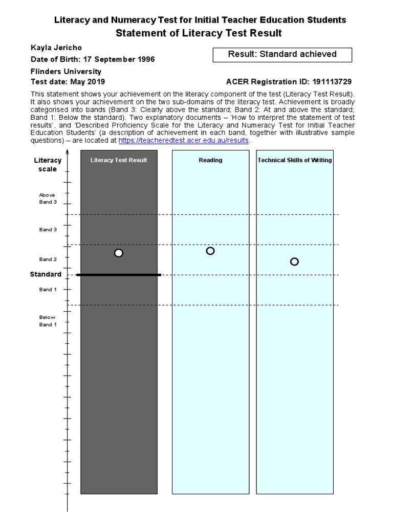 Literacy and Numeracy Test | PDF | Literacy | Behavior Modification