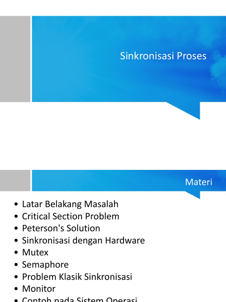 Sinkronisasi Proses | PDF