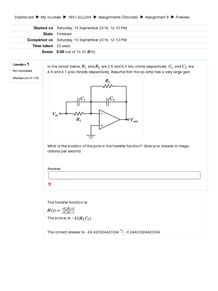 Assignment 8 PDF | PDF | Operational Amplifier | Analog Circuits