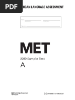 Michigan English Test MET: Sample Questions | PDF | Tests | Test ...