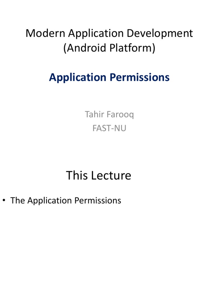 Application Permissions | PDF | Android (Operating System) | Application Software