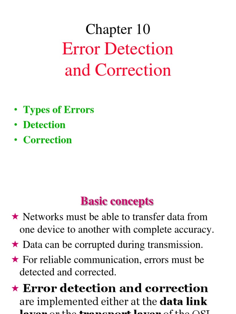 Error Detection And Correction Pdf Error Detection And Correction Algorithms
