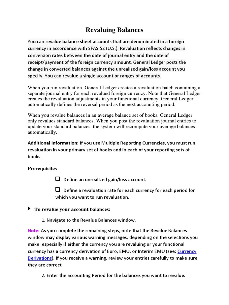 Foreign Currency Balance Revaluation Guide | PDF | Accounts Payable ...