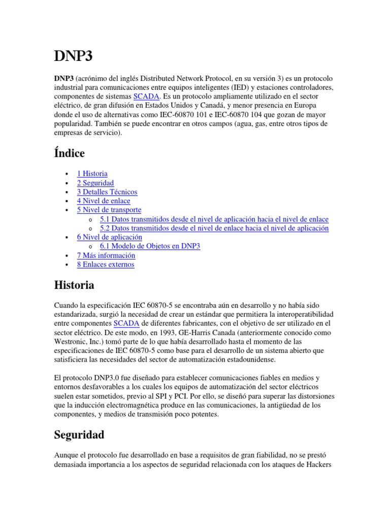 DNP3 | PDF | Redes de computadoras | Red de arquitectura