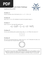 Youth Math Challenge Problems | PDF | Teaching Methods & Materials