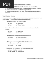 Parts of A Sewing Machine Answer Key | PDF | Travel | Home & Garden
