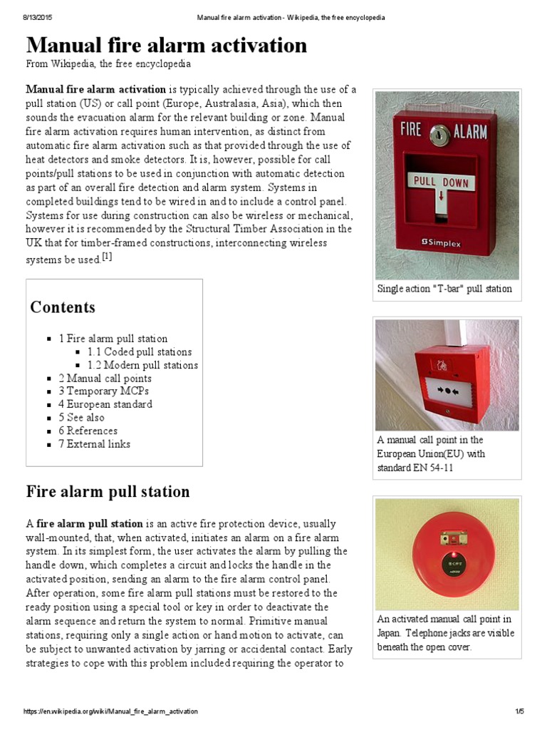 Manual Fire Alarm Activation - Wikipedia, The Free Encyclopedia | PDF ...