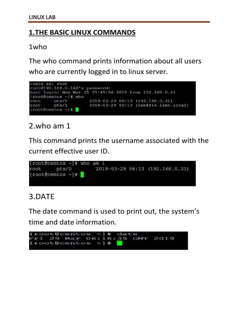 Linux Os Commands Pdf User Computing Computer File 