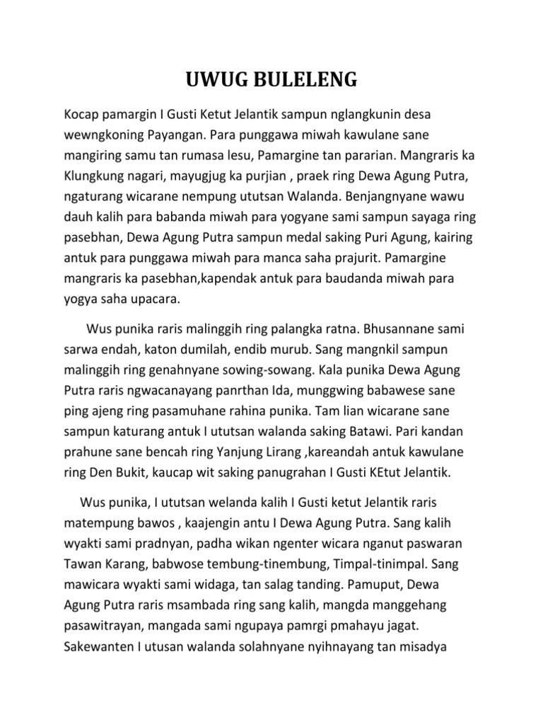 Babad Bali | PDF