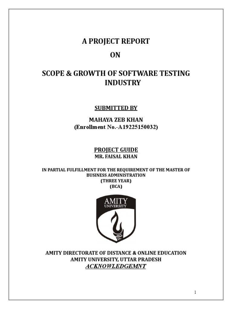 A - Project - Report - On - Bca MR Onkar | PDF | Software Testing | Six ...