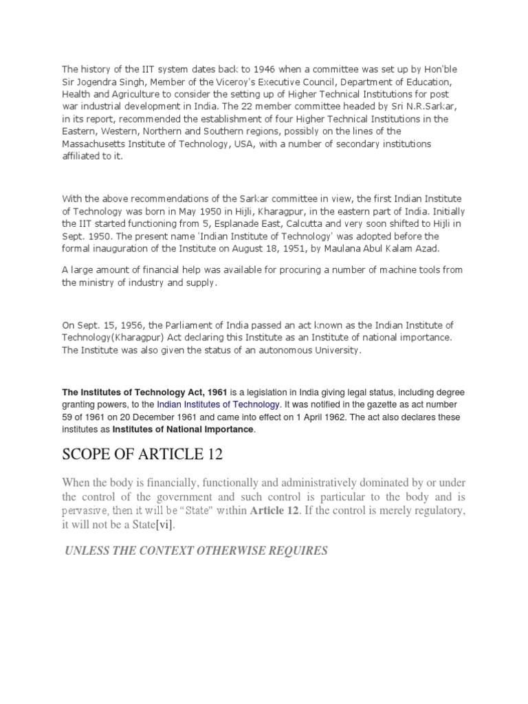 Scope of Article 12: Unless The Context Otherwise Requires | PDF