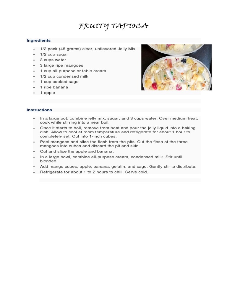 Fruity Tapioca | PDF