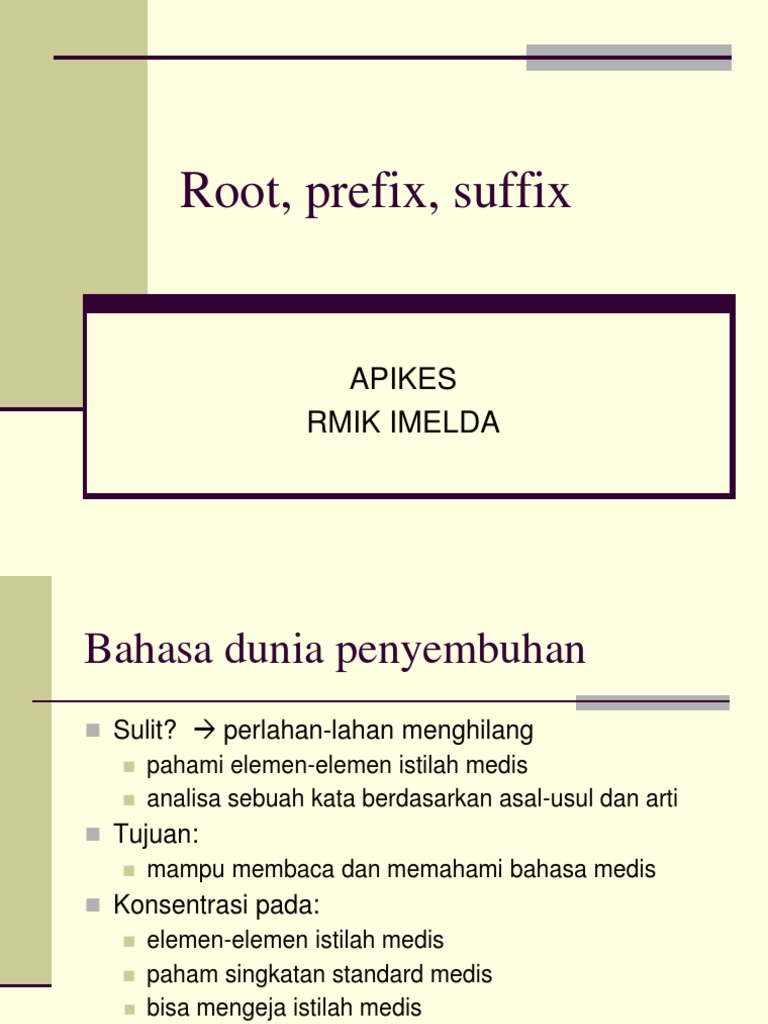 Kkpmt-I, Root-Prefix - Suffix | PDF | Kajian Bahasa Asing