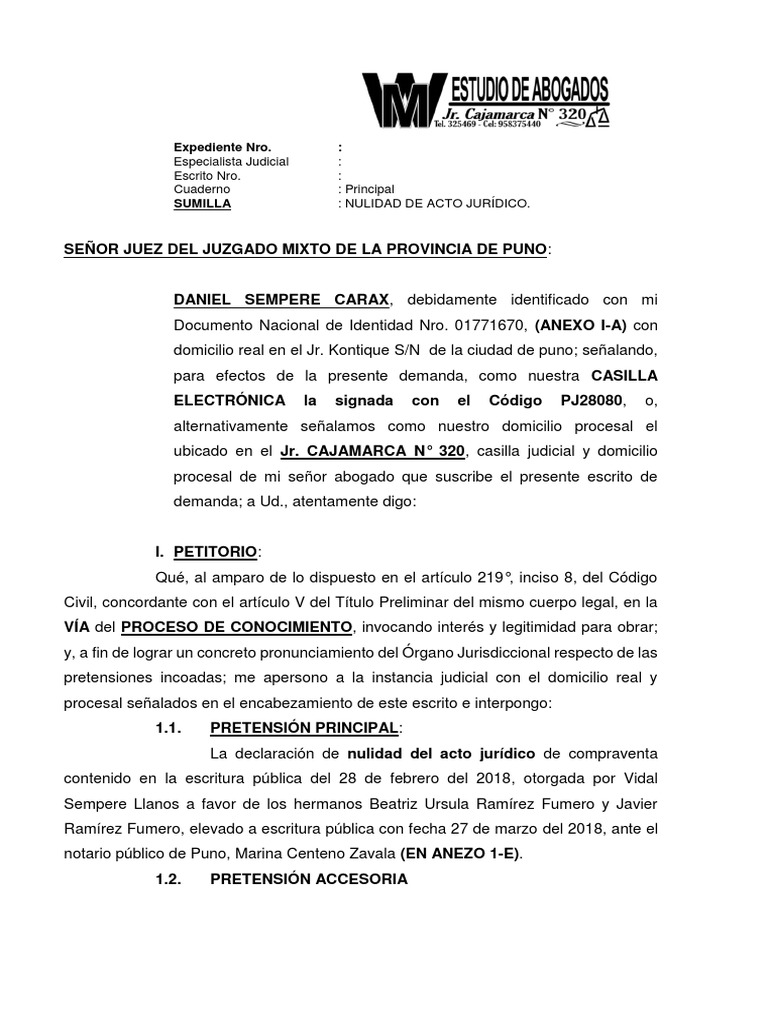Modelo de Una Demanda | PDF | Instrumento jurídico | Justicia