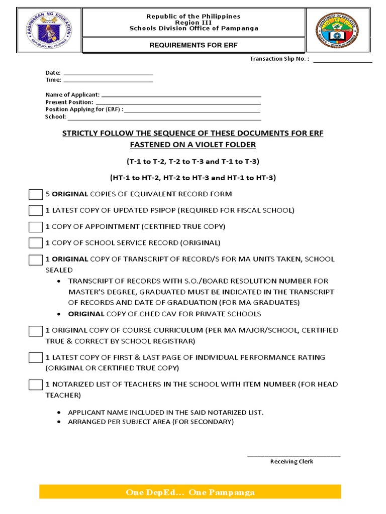 01 Erf Requirements New | PDF