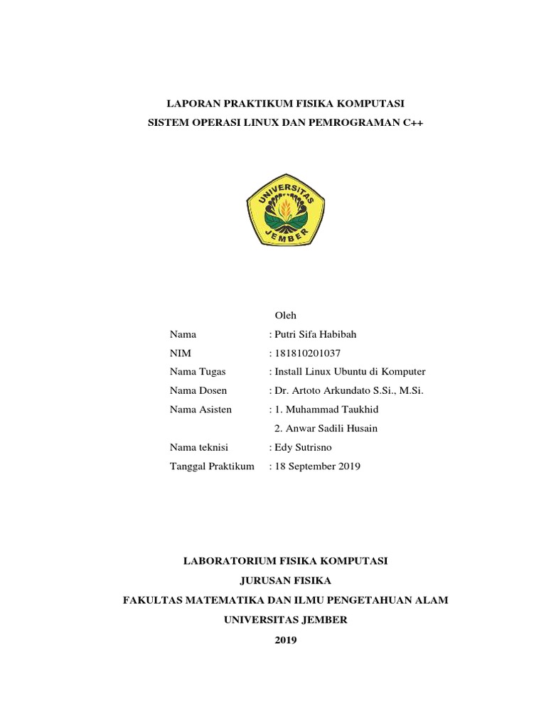Laporan Praktikum Penginstalan Linux Dan Perintah Pada Linux | PDF