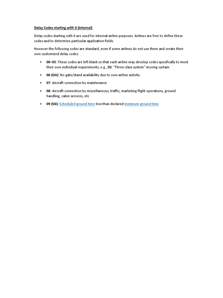 Delay Codes | PDF | Airport | Air Traffic Control
