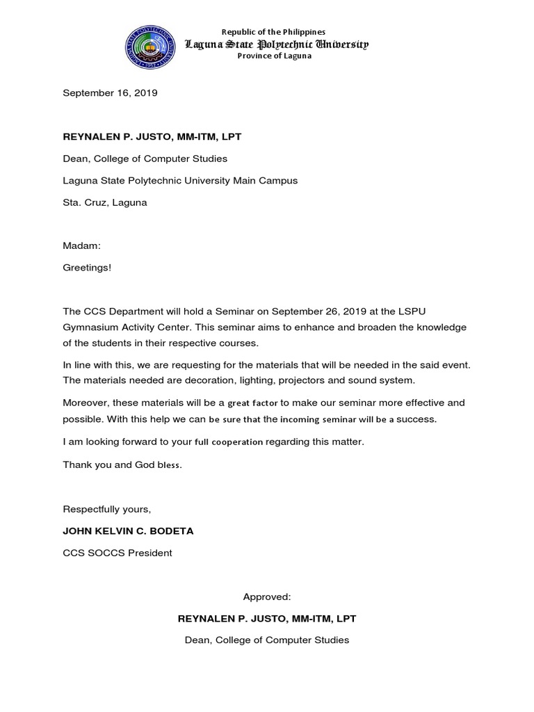 Laguna State Polytechnic University: Reynalen P. Justo, Mm-Itm, LPT ...